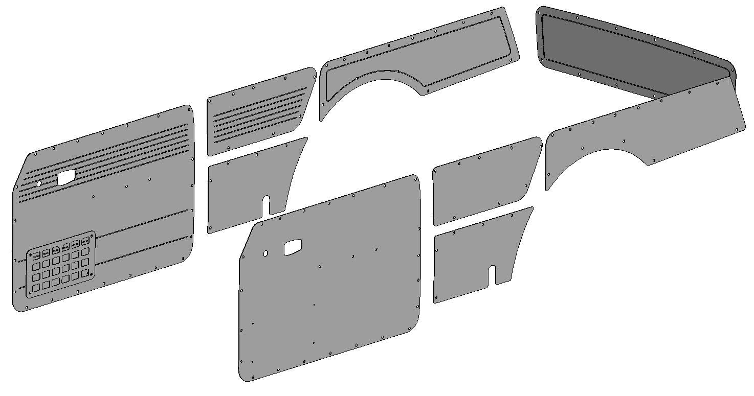 1961 - 1973 Squareback Type 3 Full ABS Panel Set – VOLKYBARU